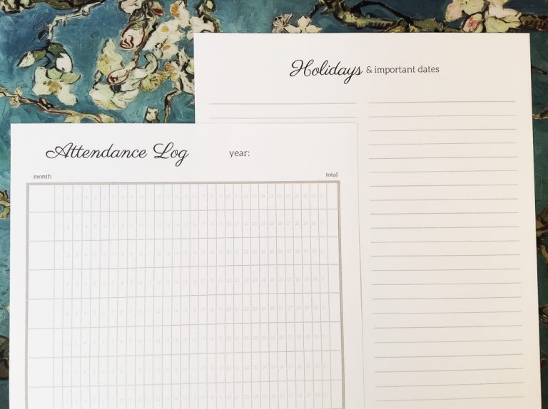 The EASY Solution for Homeschool Attendance Records + Free Tracker ...