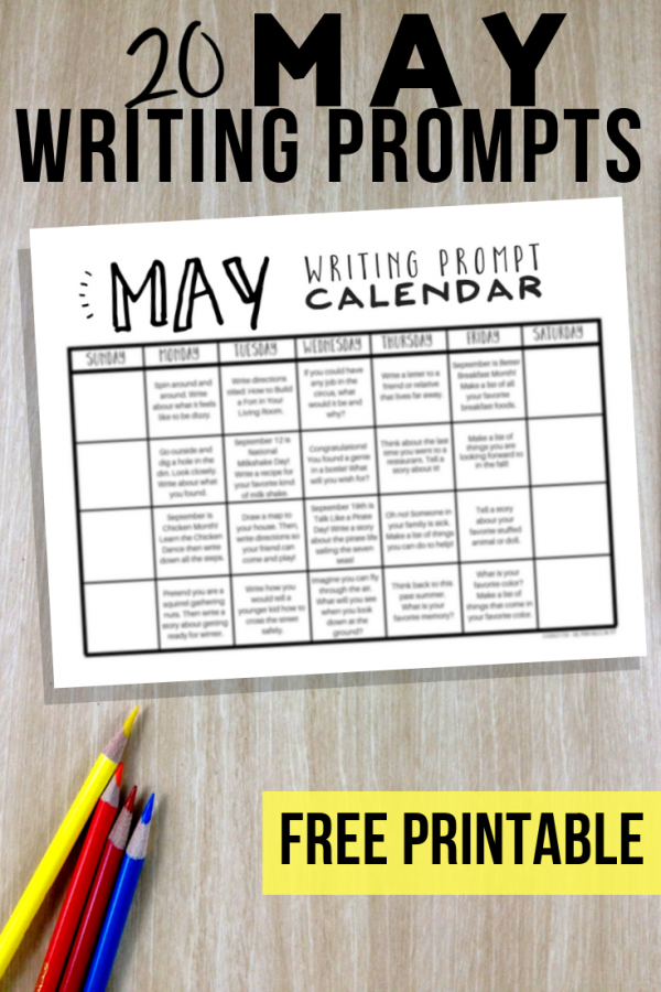May Writing Prompts: FREE May Writing Prompt Calendar! - The Homeschool ...