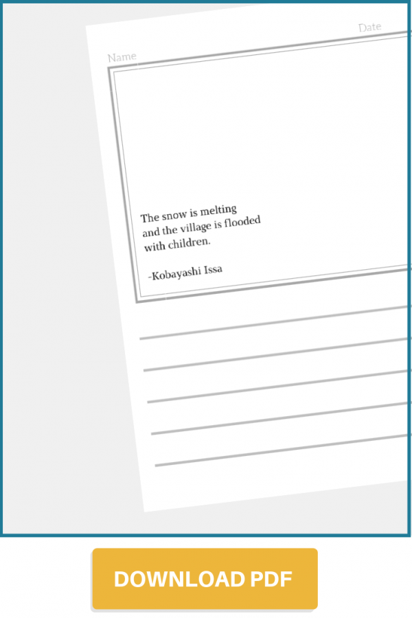 Sample Haiku Worksheet - The Homeschool Resource Room